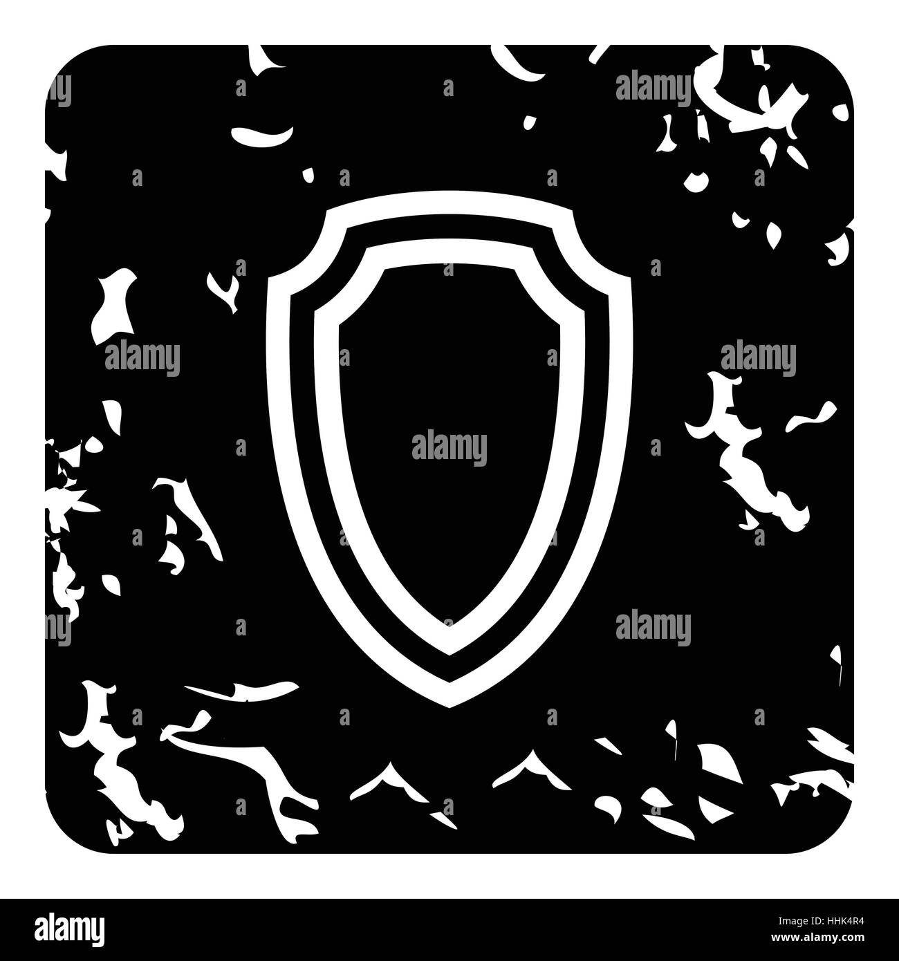 Hand shield icon, grunge style Stock Vector Image & Art - Alamy