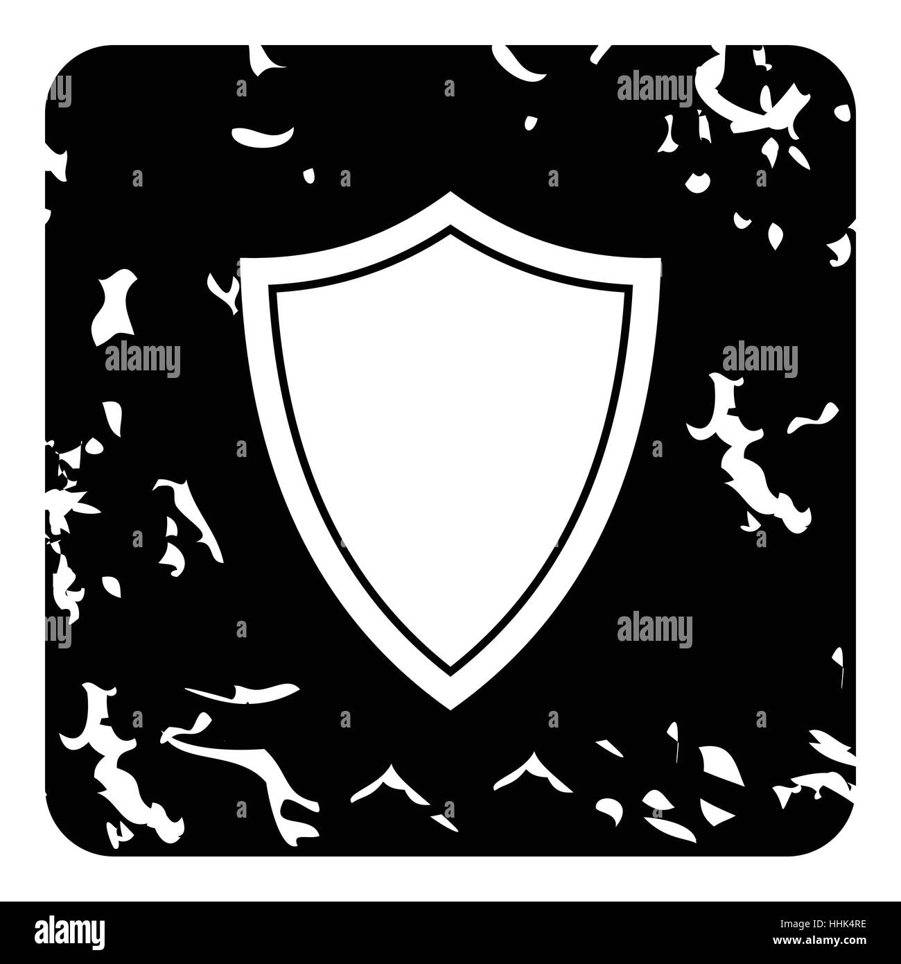 White shield icon, grunge style Stock Vector Image & Art - Alamy