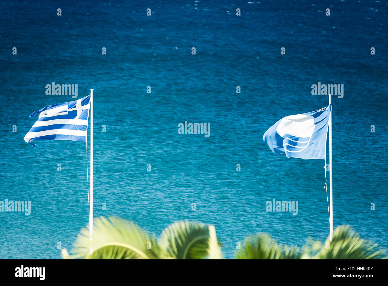 Blue Flag - sign of beach standards certification Stock Photo - Alamy