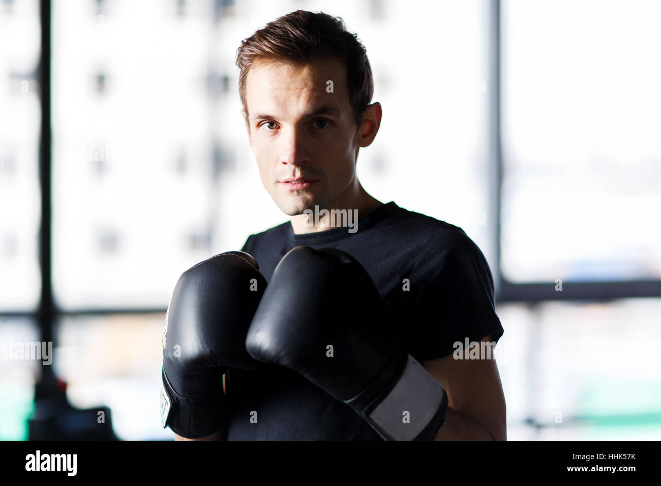Portrait of boxer in gym Stock Photo - Alamy