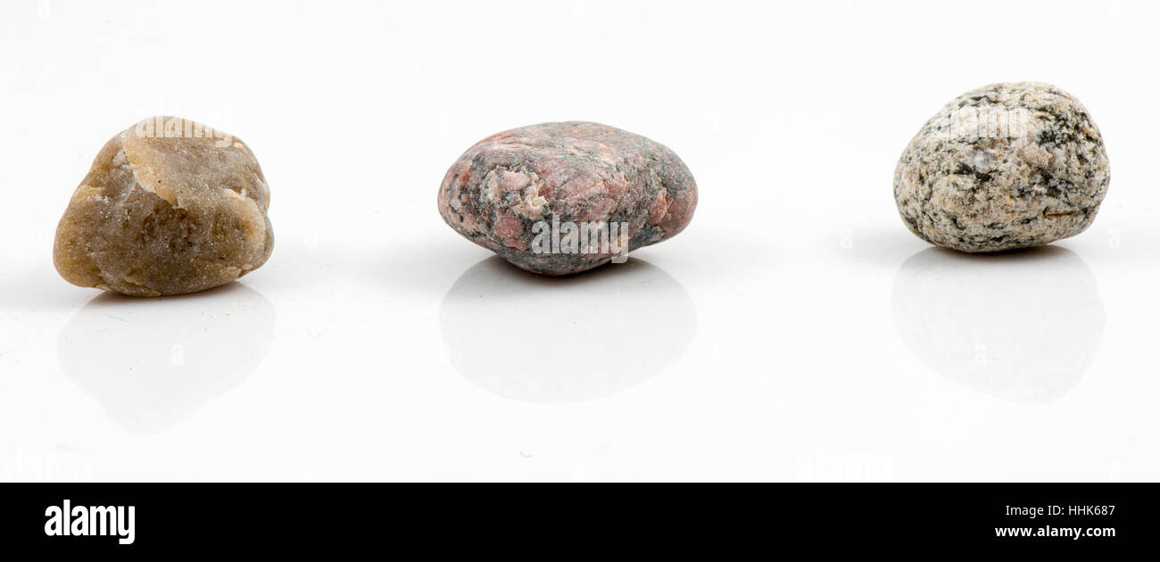collection of stones isolated on white background Stock Photo - Alamy