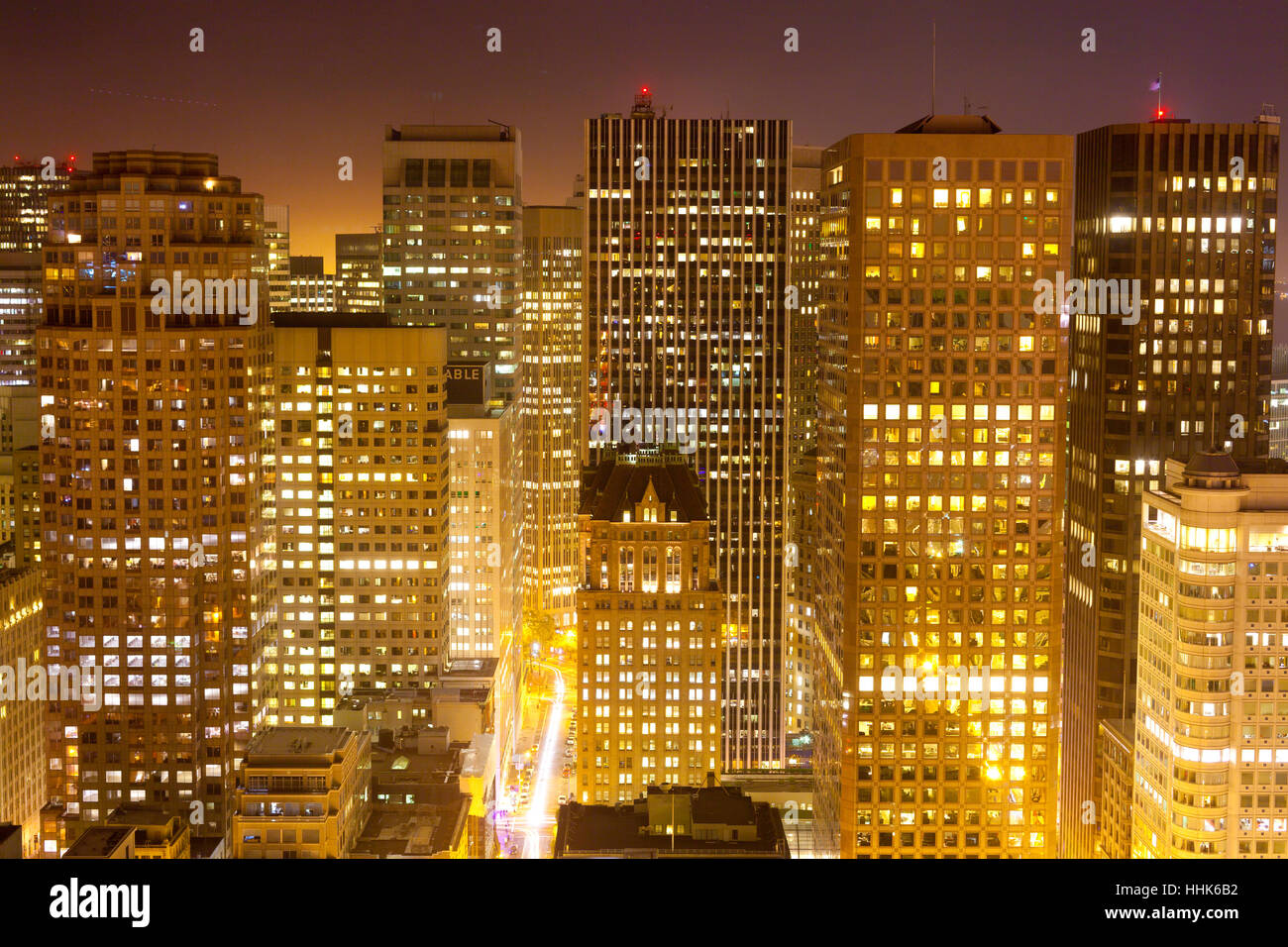 city, town, night, nighttime, america, skyline, style of construction ...