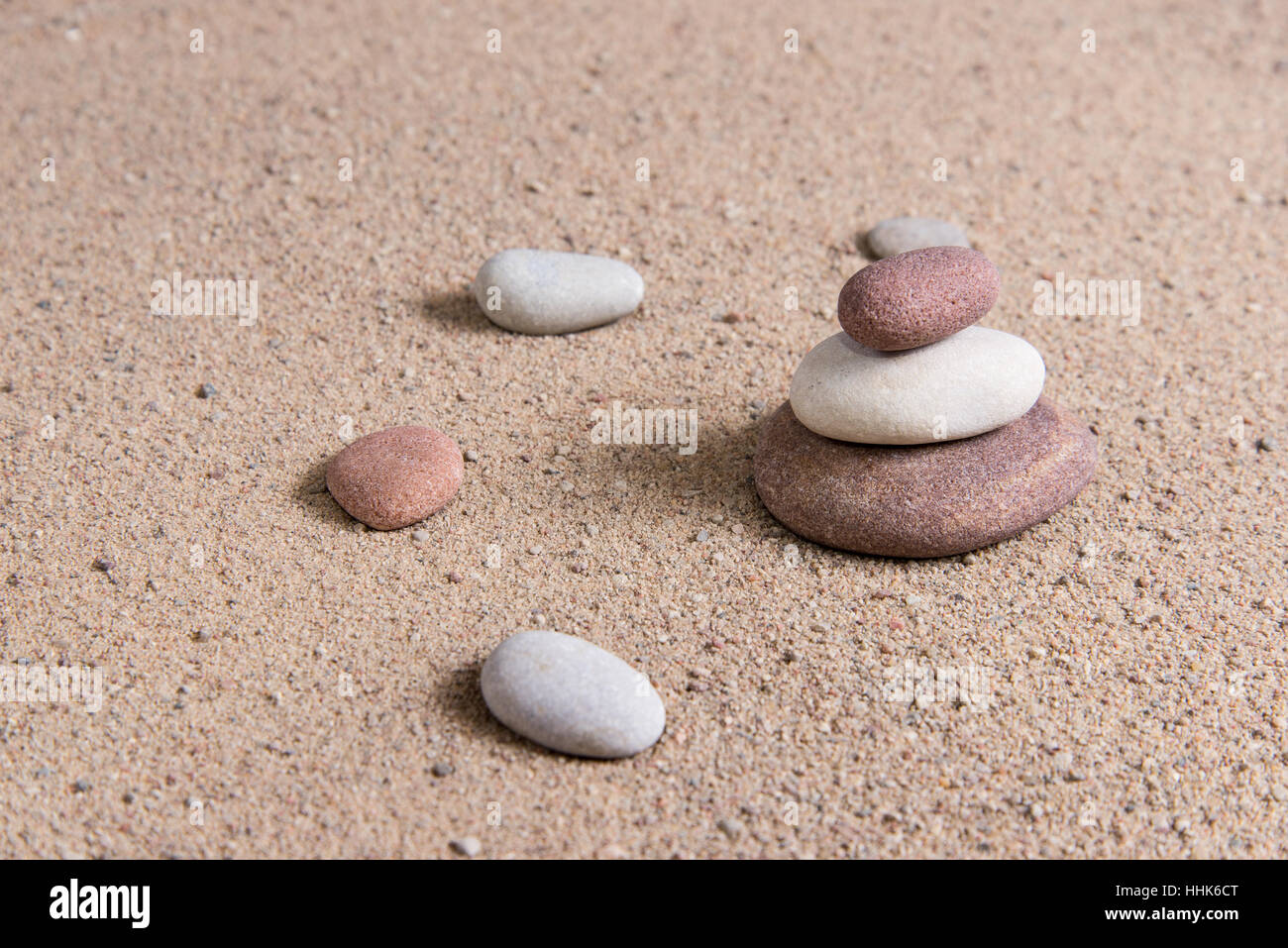 zen garden sand waves and rock sculptures Stock Photo - Alamy