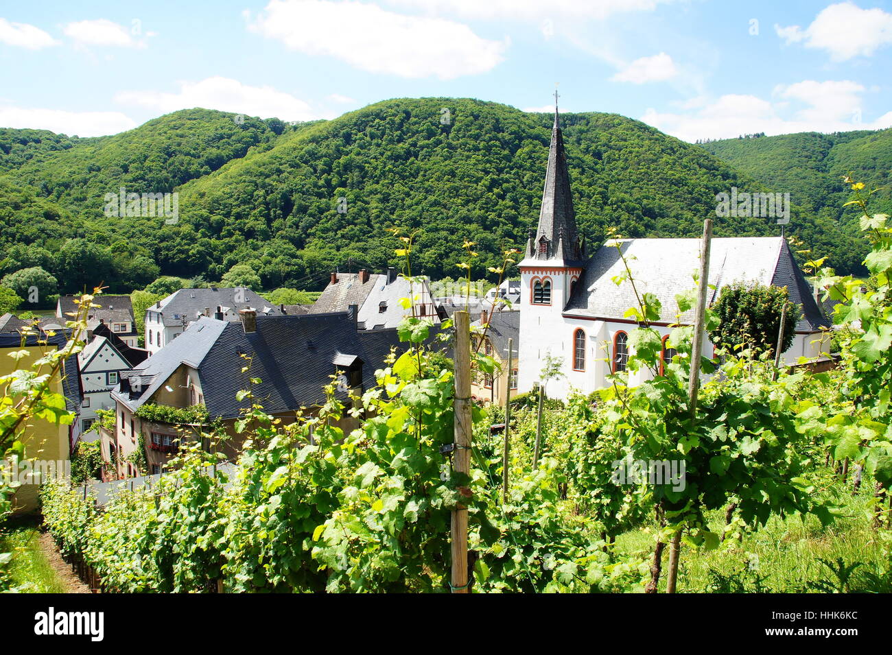 mosel, community, village, market town, house, building, houses, church ...