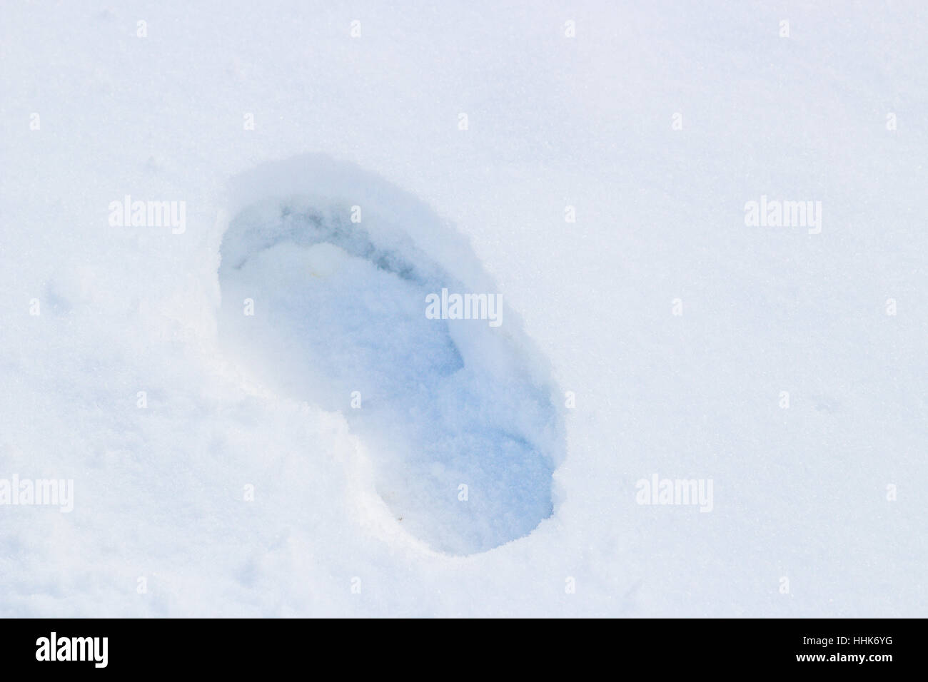 human footprint in the snow Stock Photo - Alamy
