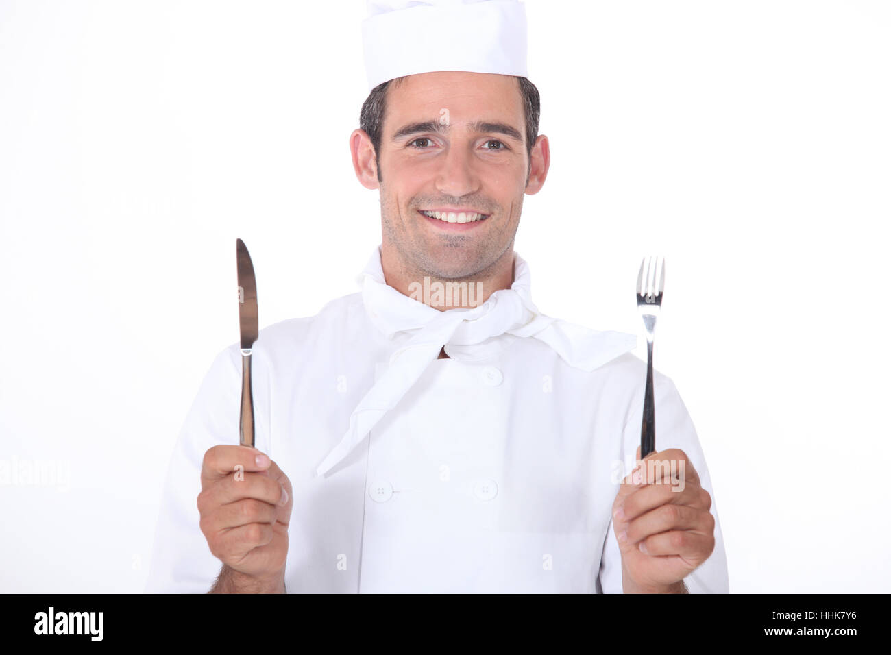hat, uniform, fork, professional, cook, chef, arm, weapon, knive, knife ...