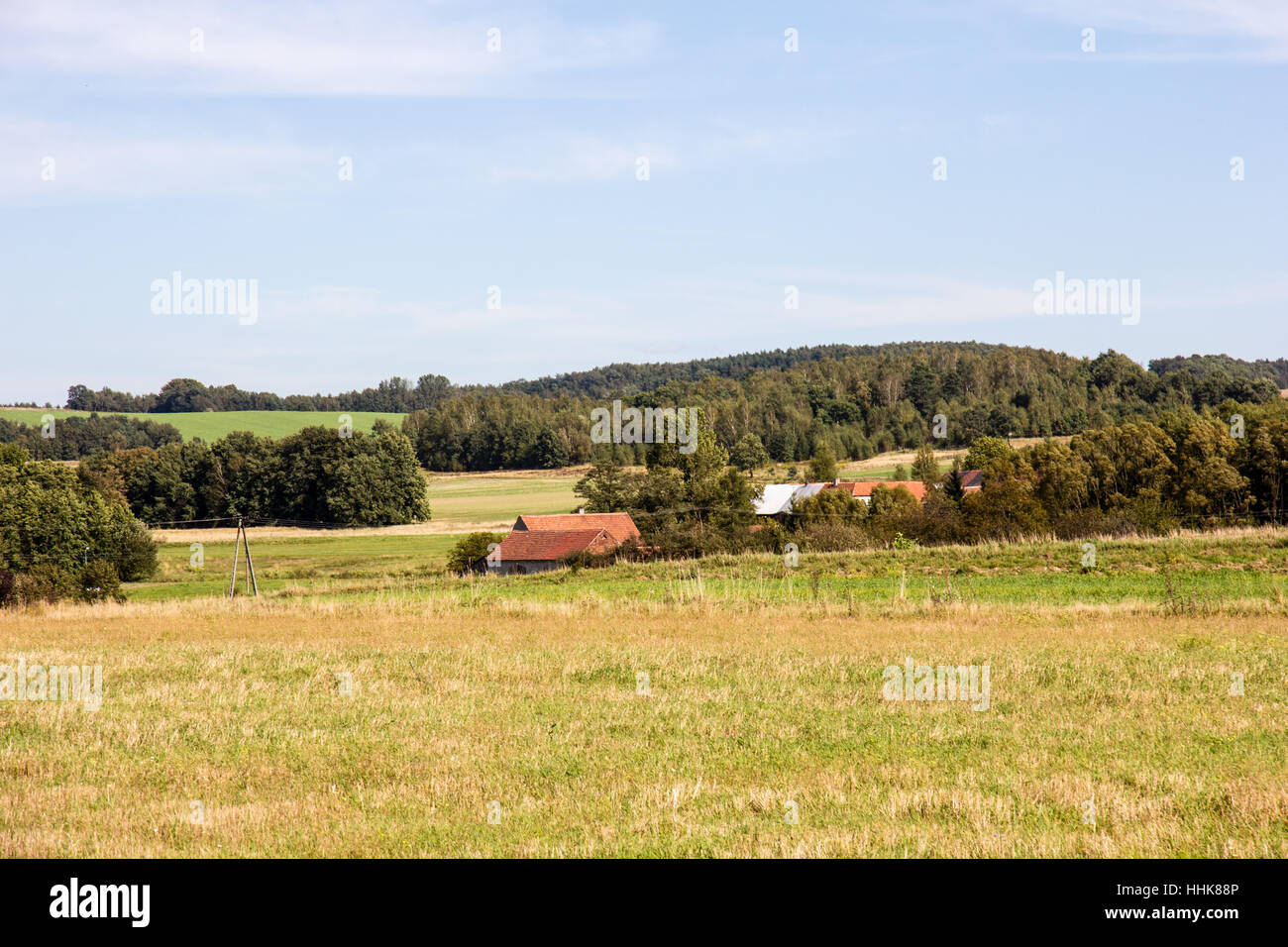 agriculture, farming, houses, tree, trees, agriculture, farming, fields ...