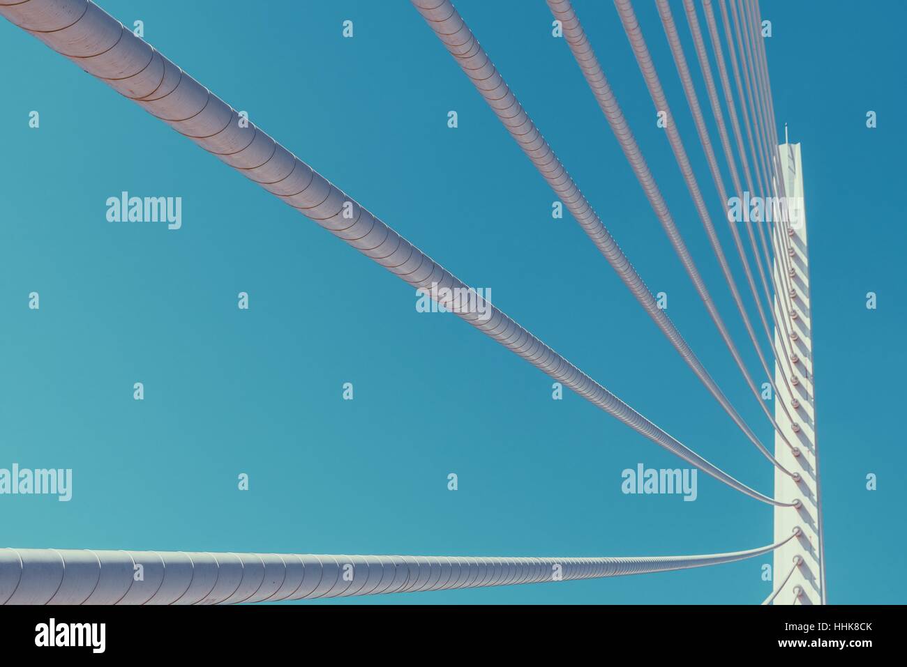 White Abstract Bridge Structure On Sky Stock Photo - Alamy