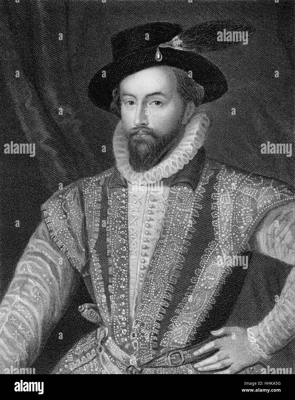 Sir Walter Raleigh, 1554 - 1618, an English aristocrat, writer, poet ...