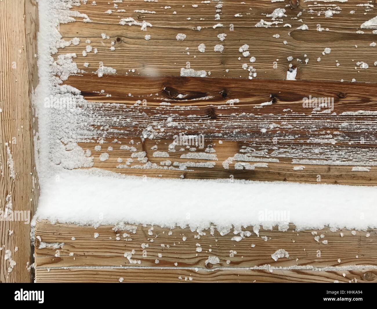 old wood wall covered with snow vintage retro natural outdoor ...