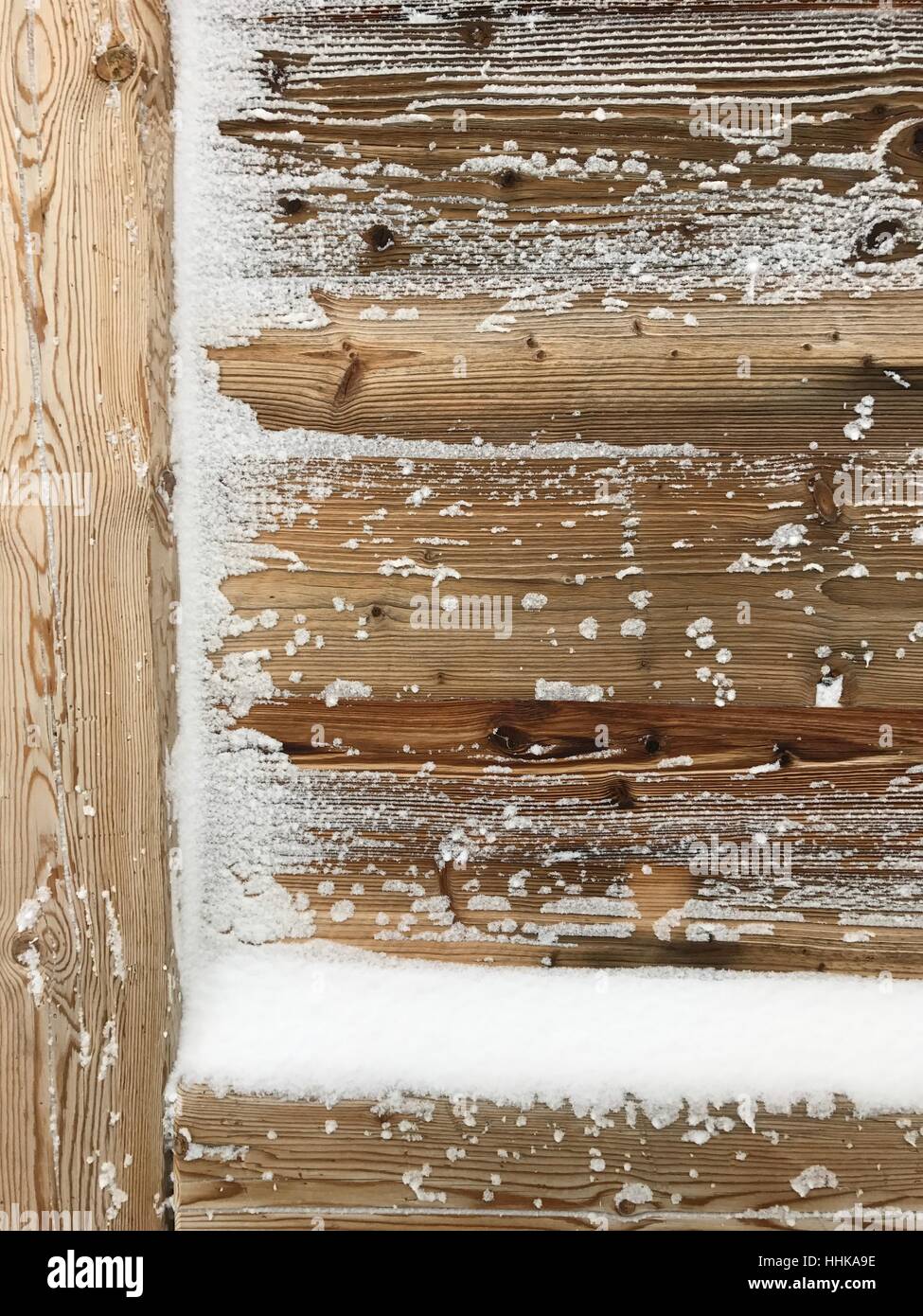 old wood wall covered with snow vintage retro natural outdoor ...