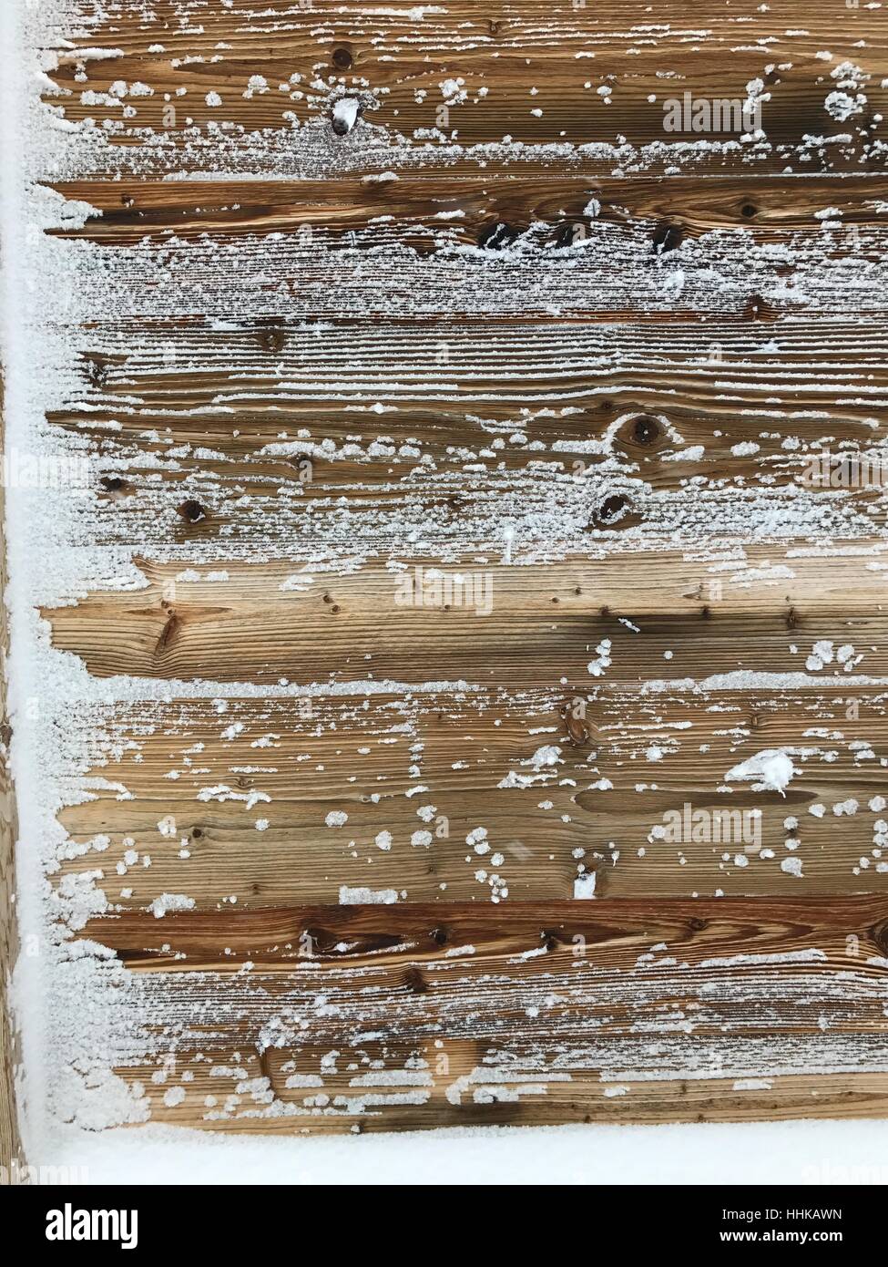 old wood wall covered with snow vintage retro natural outdoor ...