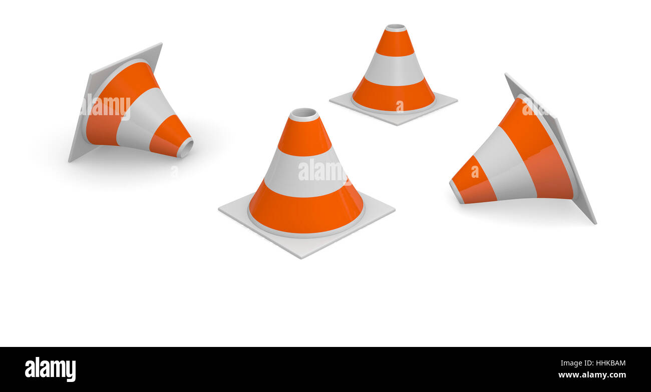 pylons on a white background Stock Photo - Alamy