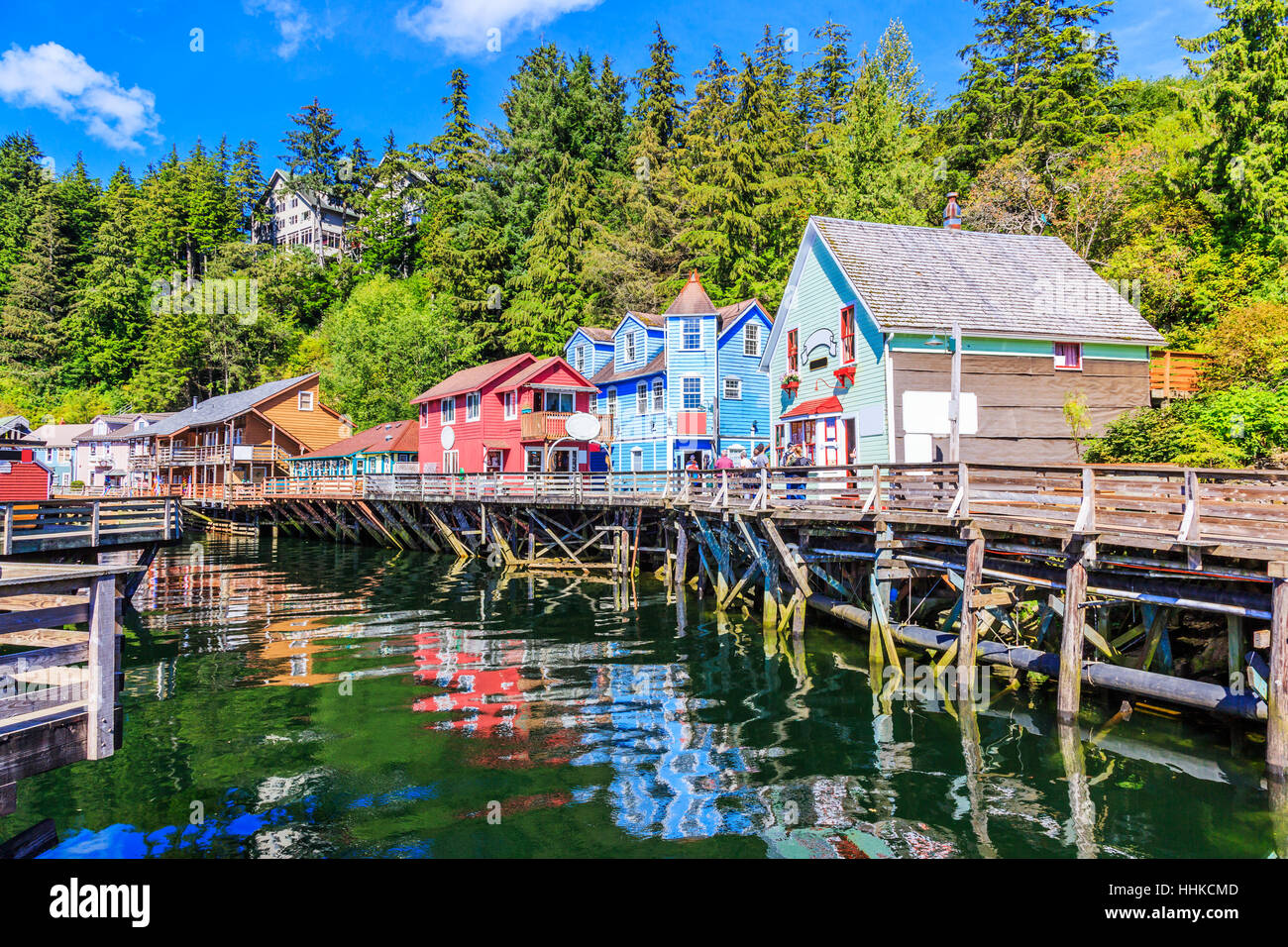 Ketchikan, Alaska. Creek Street, the historic broadwalk Stock Photo - Alamy