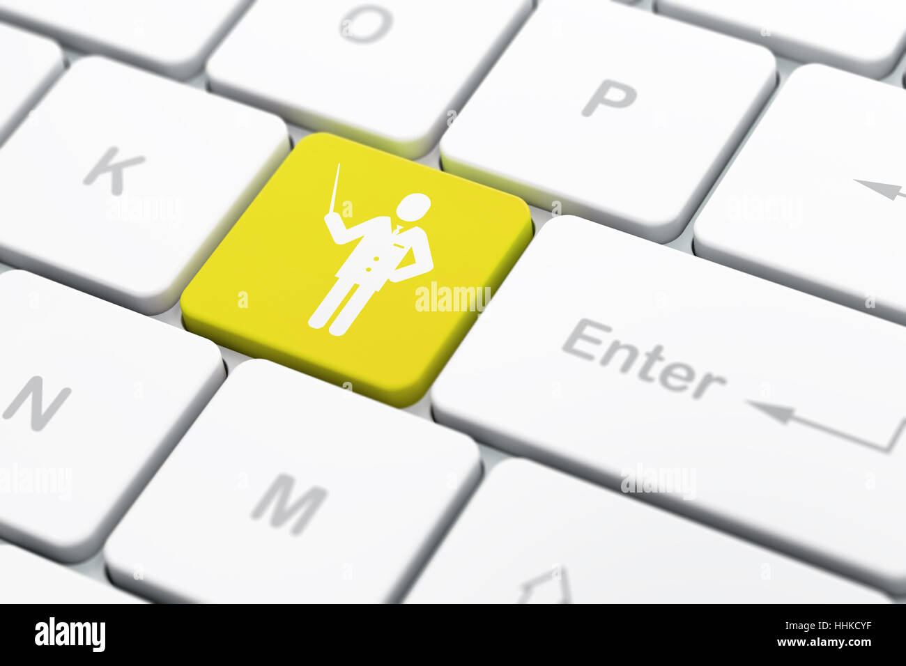 Learning concept: Teacher on computer keyboard background Stock Photo ...