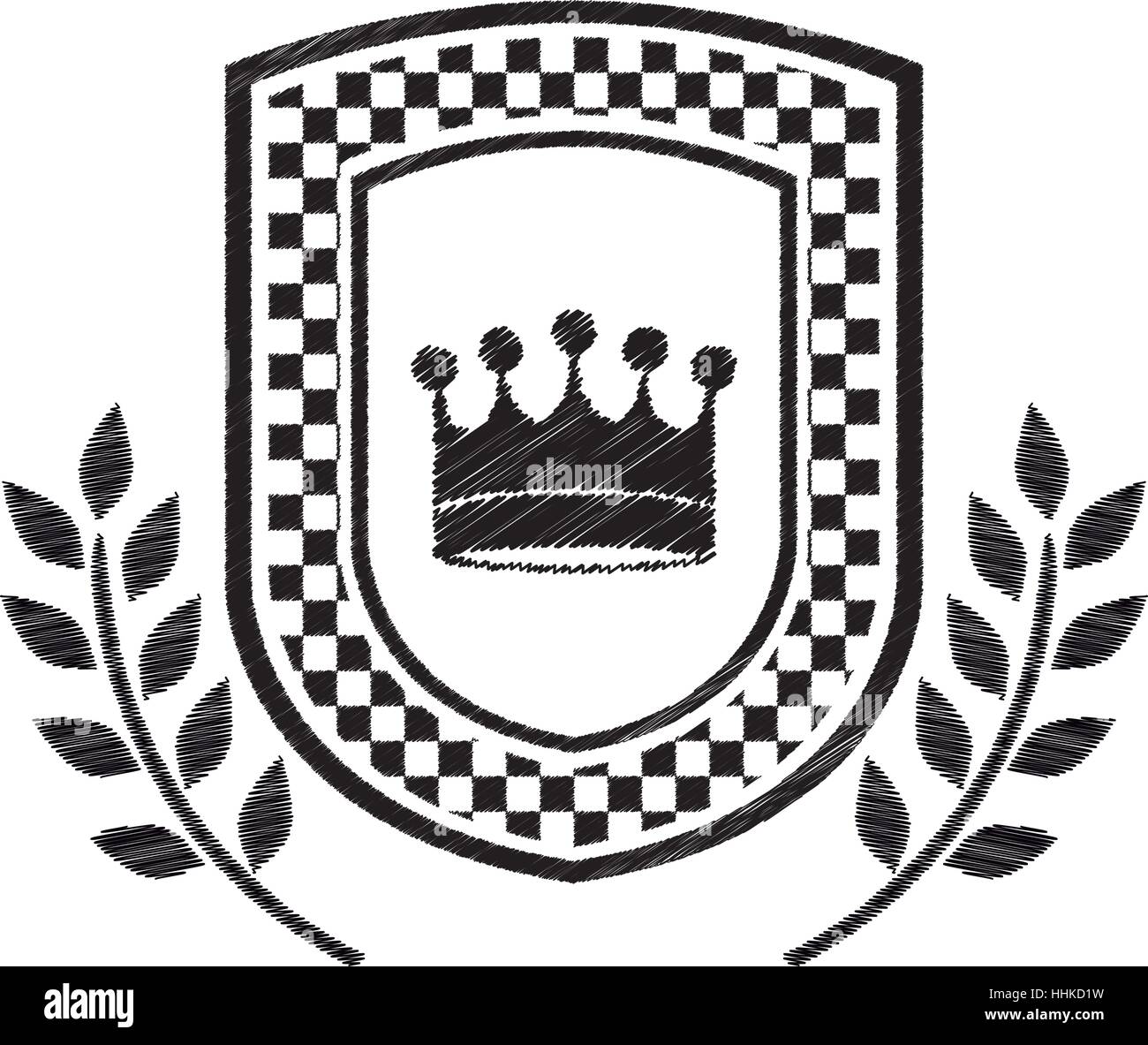 racing crown award in monochrome striped with olive branch vector ...
