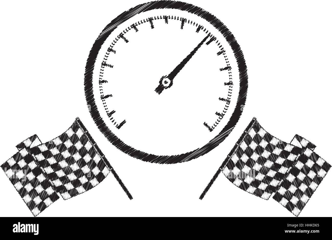 speedometer award in monochrome striped with racing flags vector ...