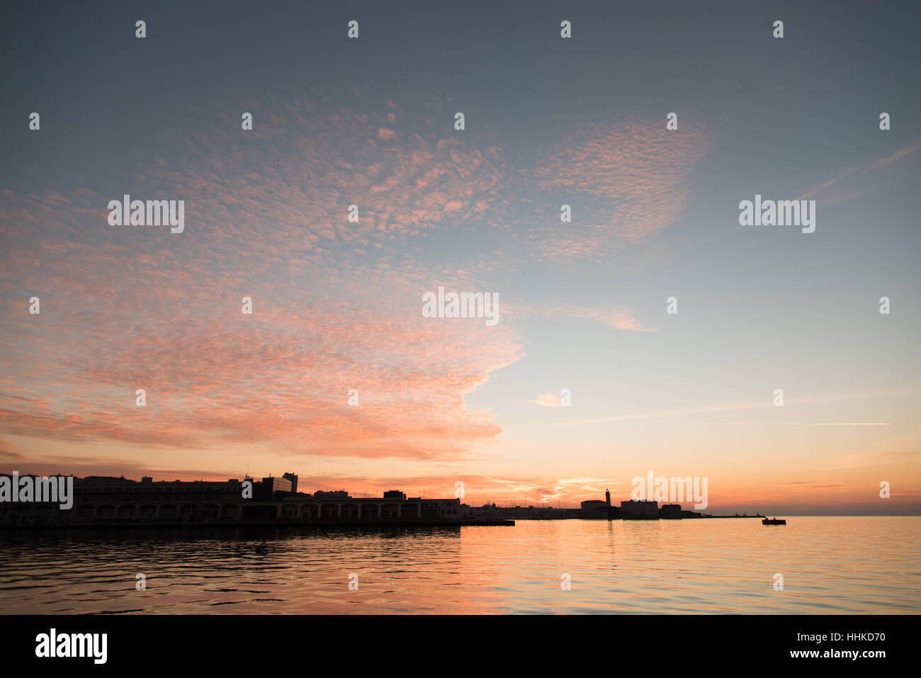 fiery sunset in the Gulf of Trieste, Adriatic Sea Stock Photo - Alamy