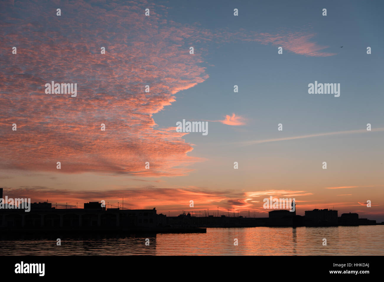 fiery sunset in the Gulf of Trieste, Adriatic Sea Stock Photo - Alamy