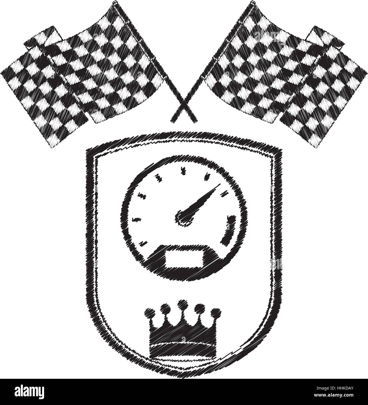 racing speedometer award in monochrome striped with flags and crown ...