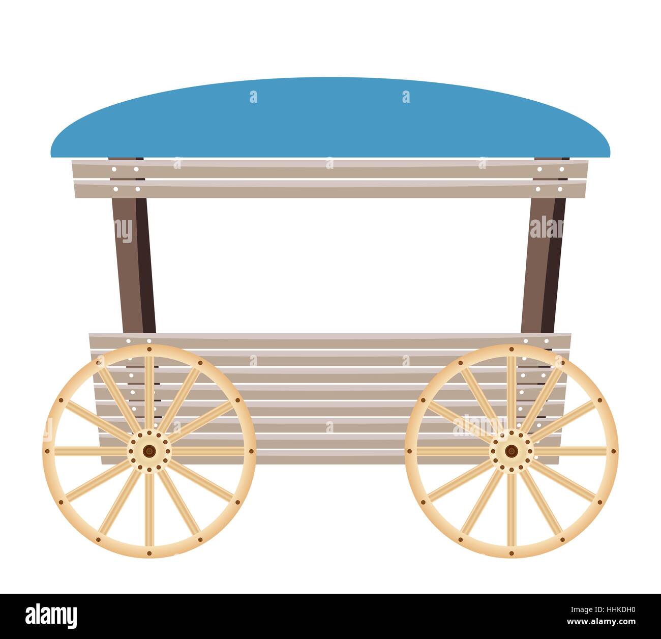 Wooden cart isolated on white background Vector illustration Stock ...