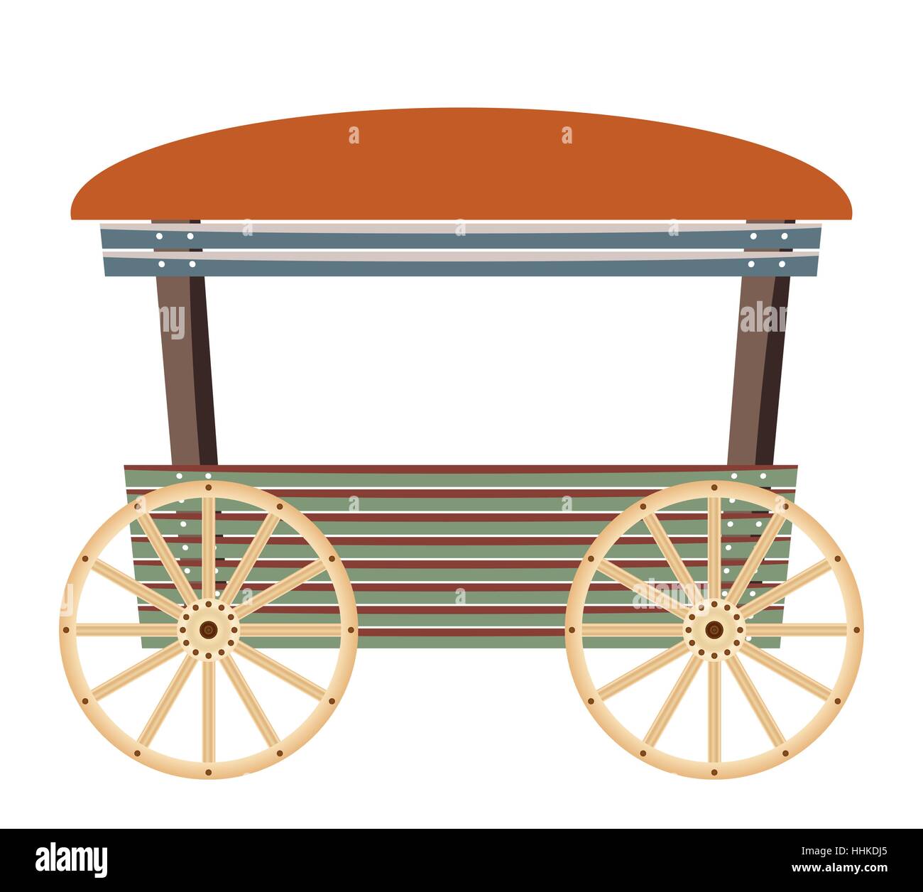 Wooden cart isolated on white background Vector illustration Stock ...