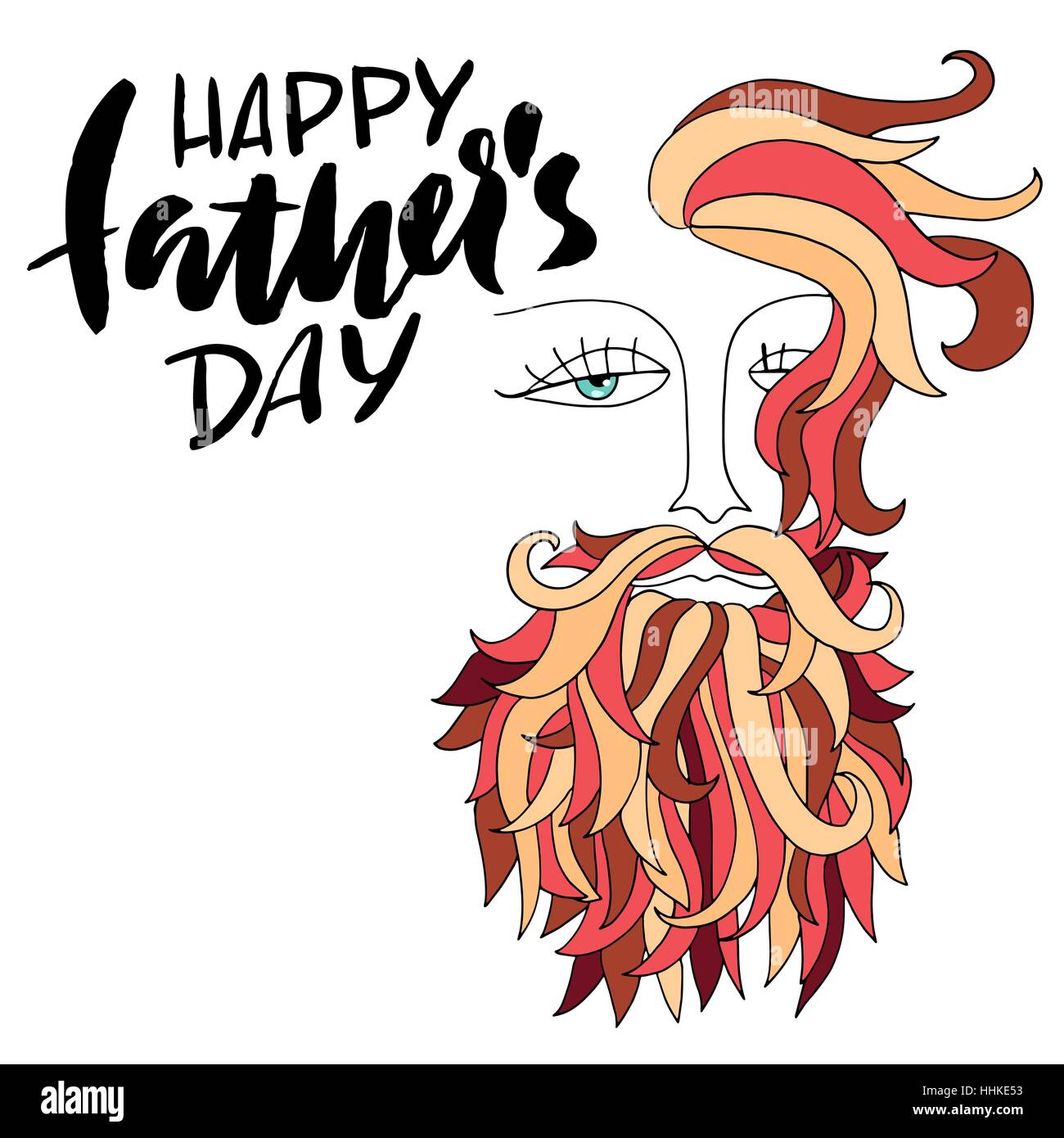 Man with red beard. Hipster style. Vector illustration. Fathers day ...