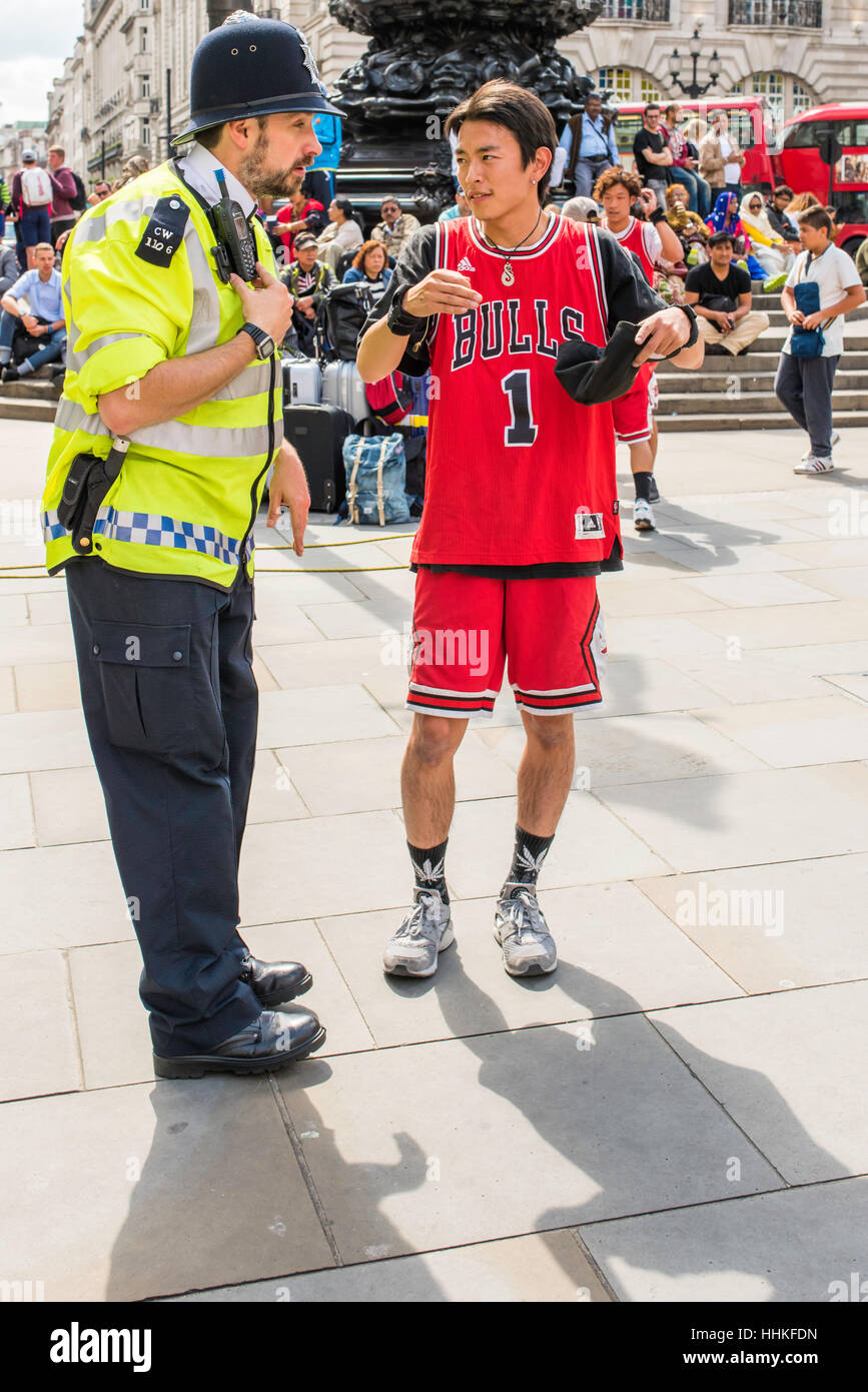 Oriental street dancers who have been performing in Piccadilly Circus ...