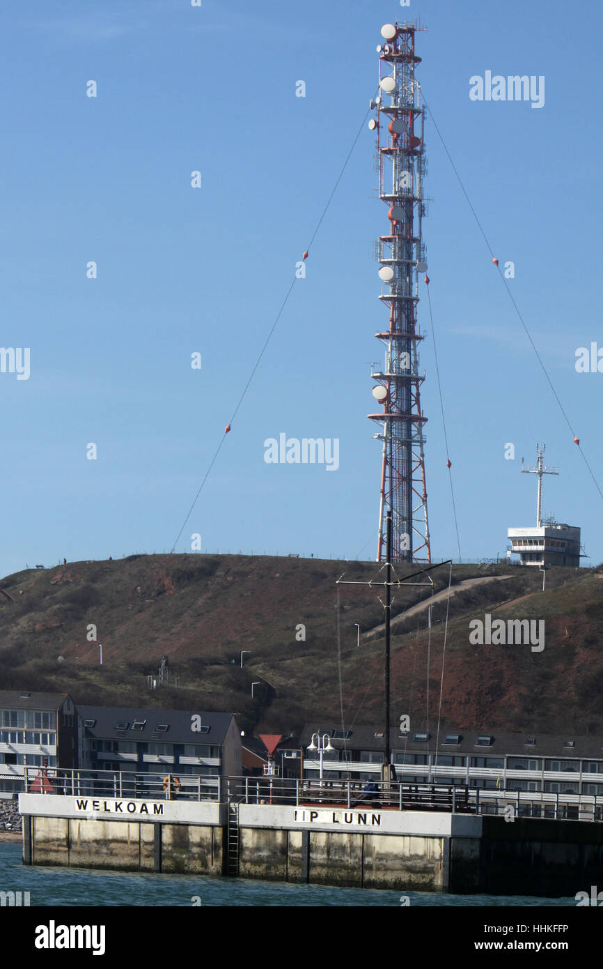 mast, antennae, North Sea island, radio mast, isle, island, water ...