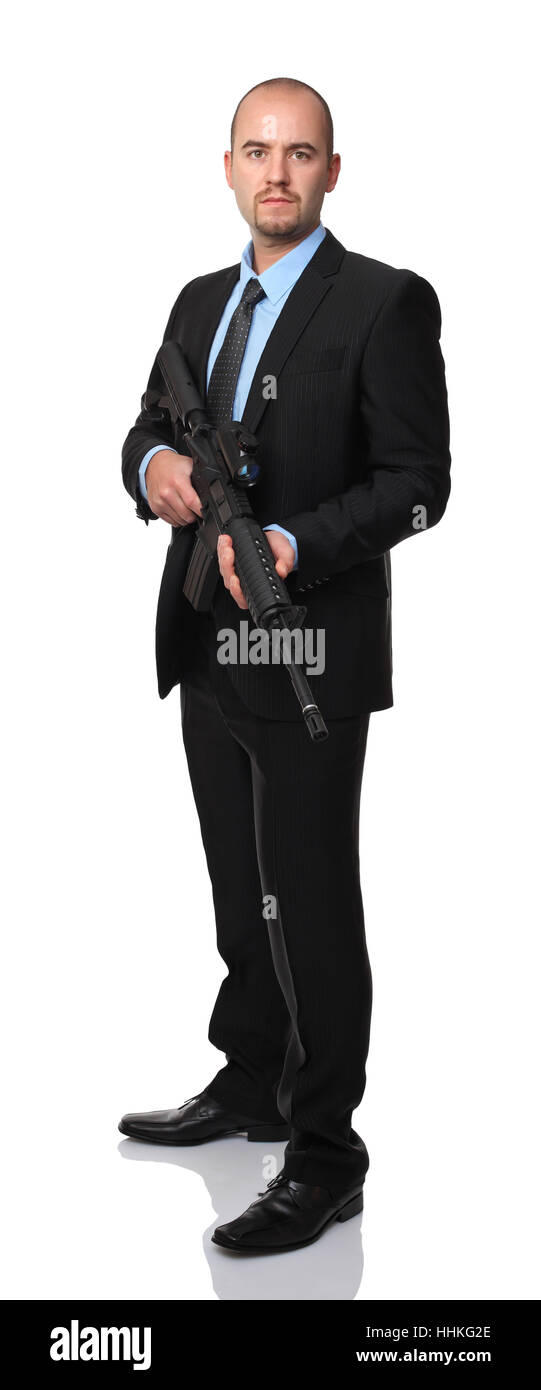 business man, businessman, rifle, arm, weapon, assault, security ...