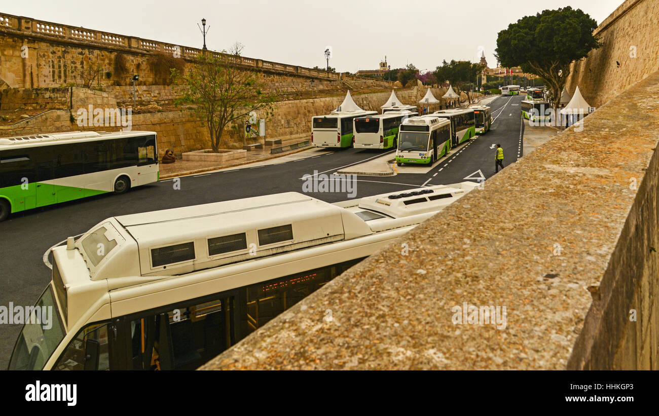 Bus Station - Valletta, Malta Stock Photo - Alamy