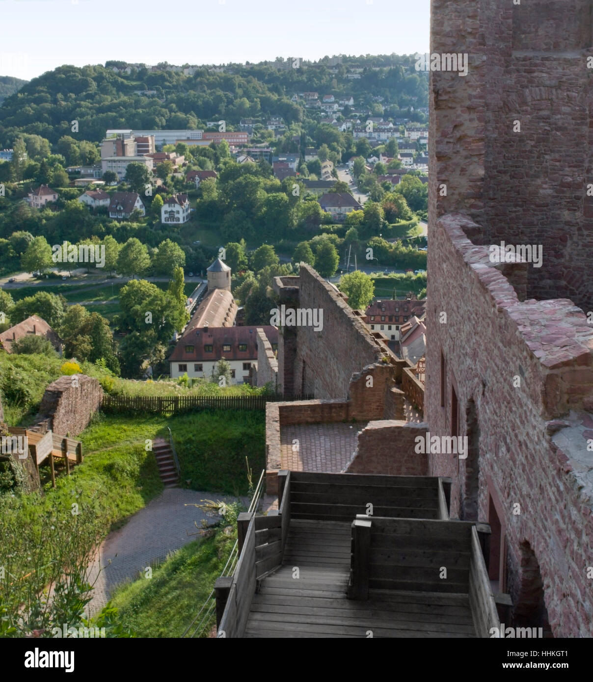 high angle scenery around Wertheim Castle in Southern Germany Stock ...