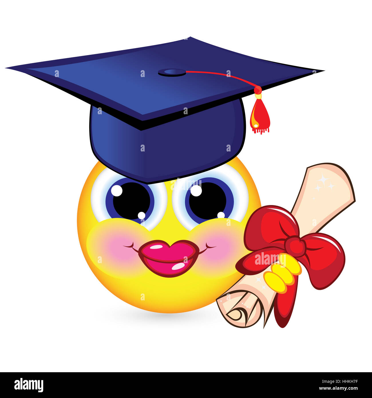 Cheerful smiley graduate. Illustration on white background Stock Photo ...
