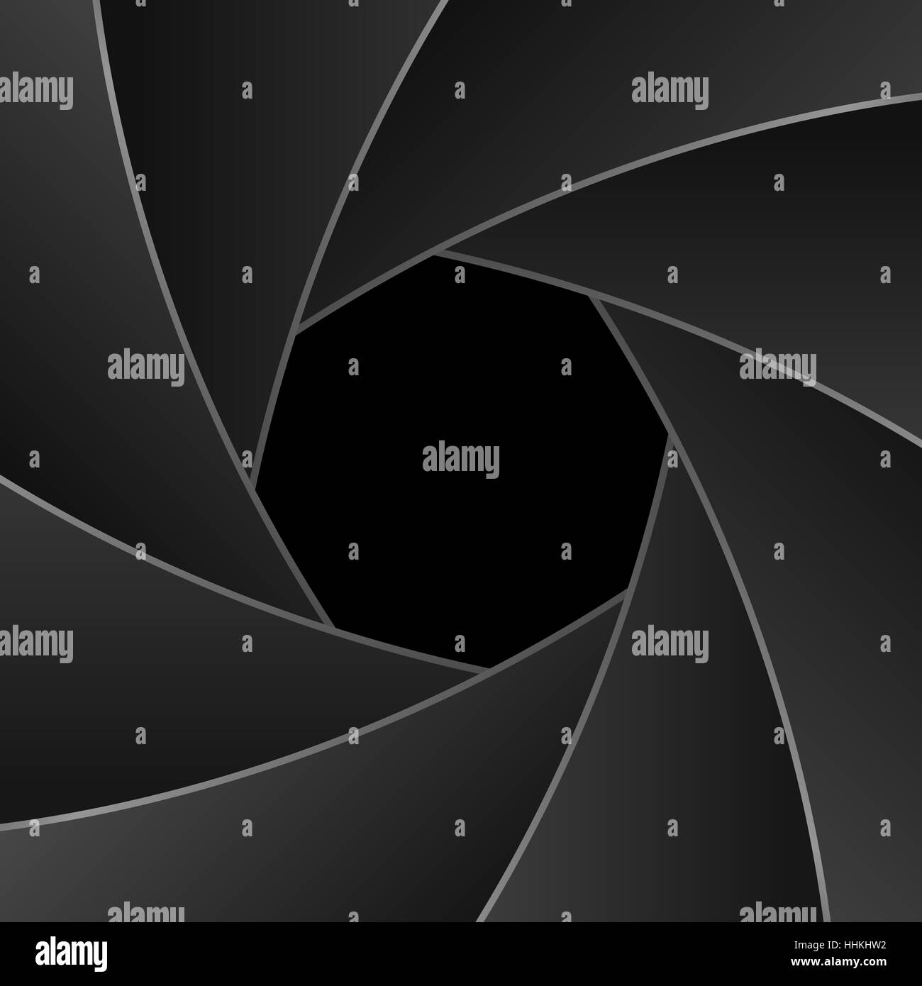 Shutter aperture. Illustration on black background, for design Stock ...