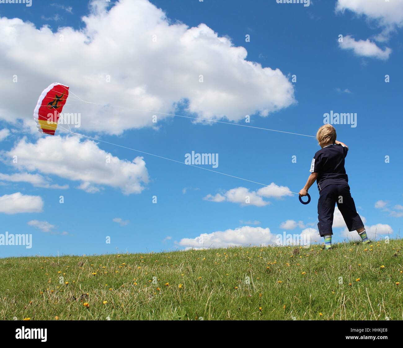 child can fly kites Stock Photo - Alamy