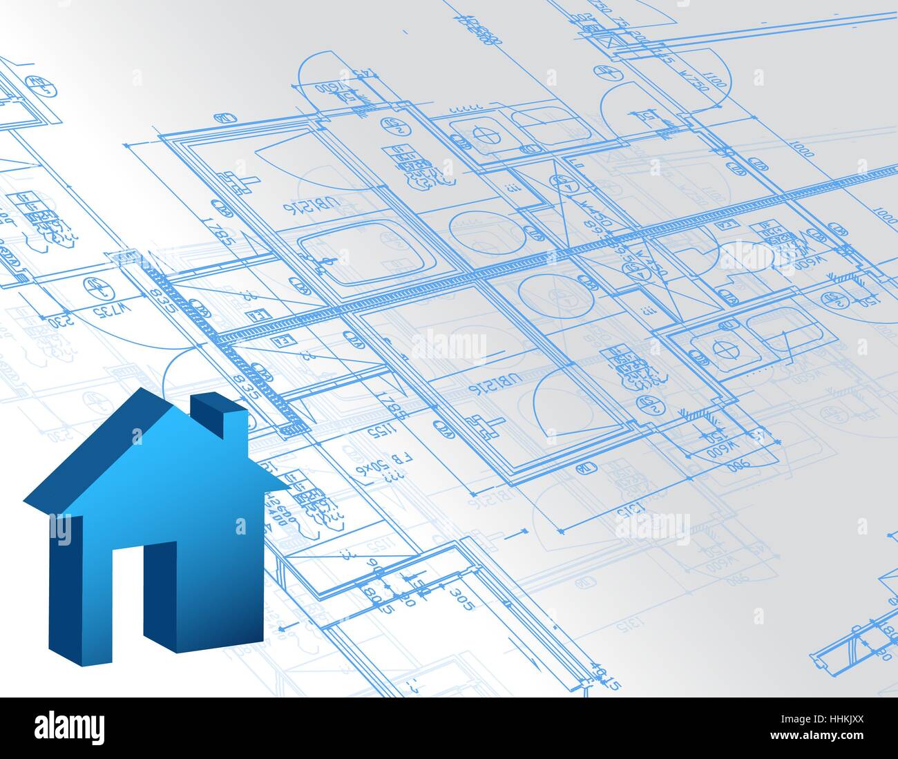 blue, house, building, city, town, model, design, project, concept ...
