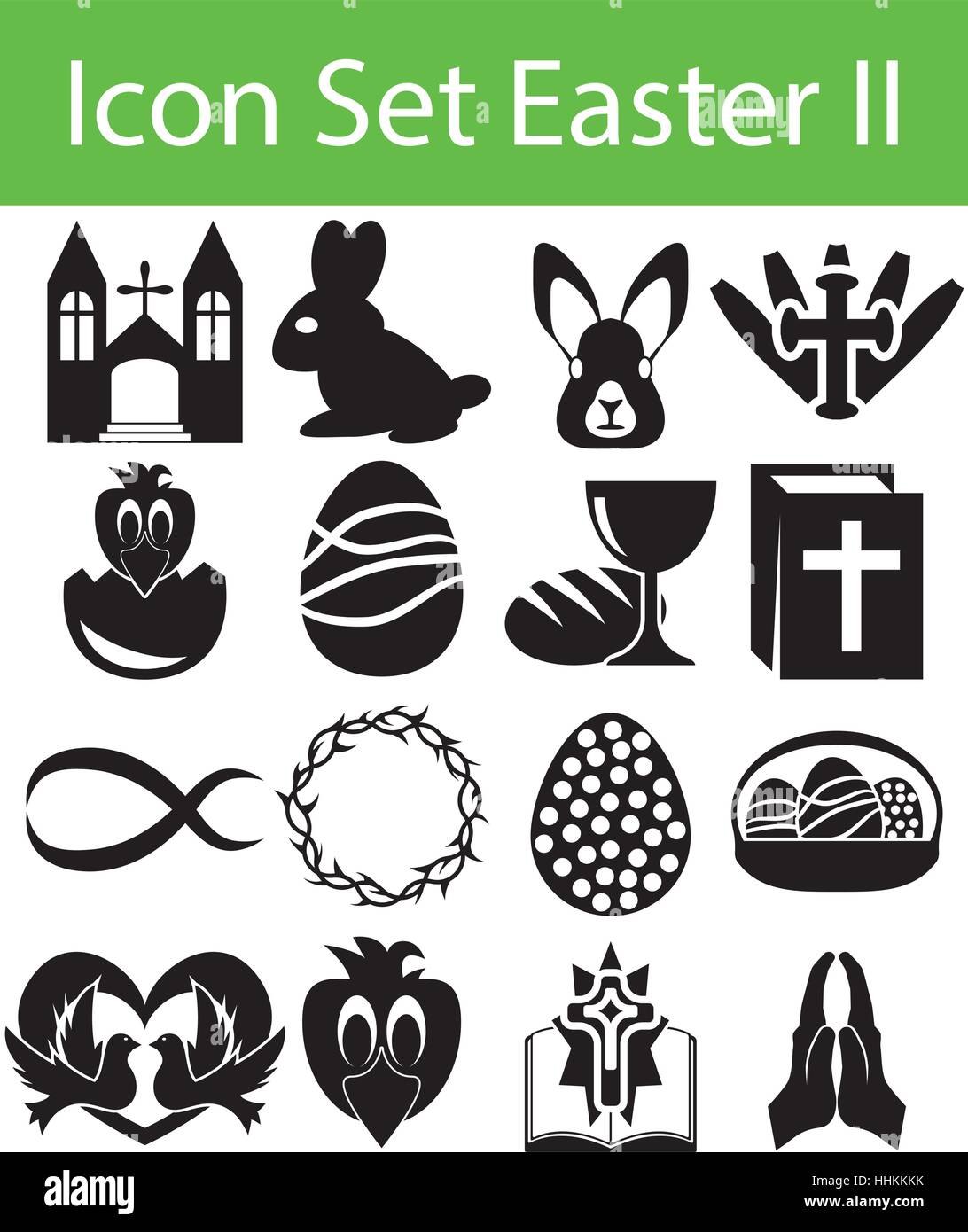 Icon Set Easter II with 16 icons for the creative use in graphic design ...