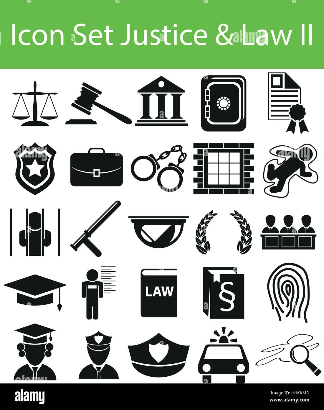Icon Set Justice & Law II with 25 icons for the creative use in graphic ...