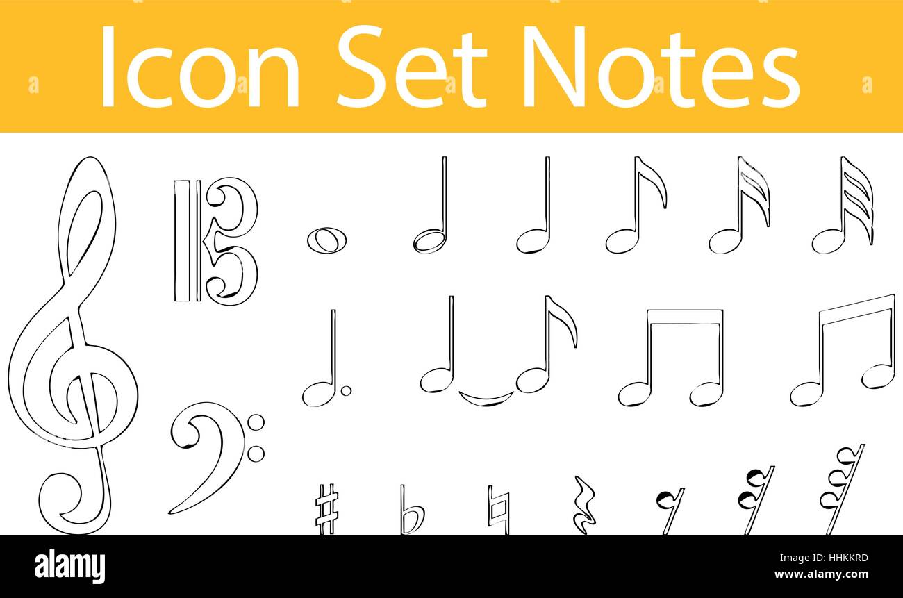 Drawn Doodle Lined Icon Set Notes I with 20 icons for the creative use ...