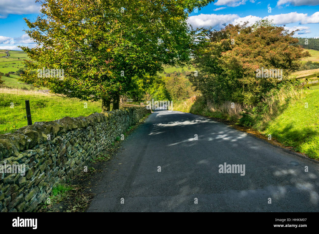 English countryside road in summer, Lancashire, Forest Of Bowland ...