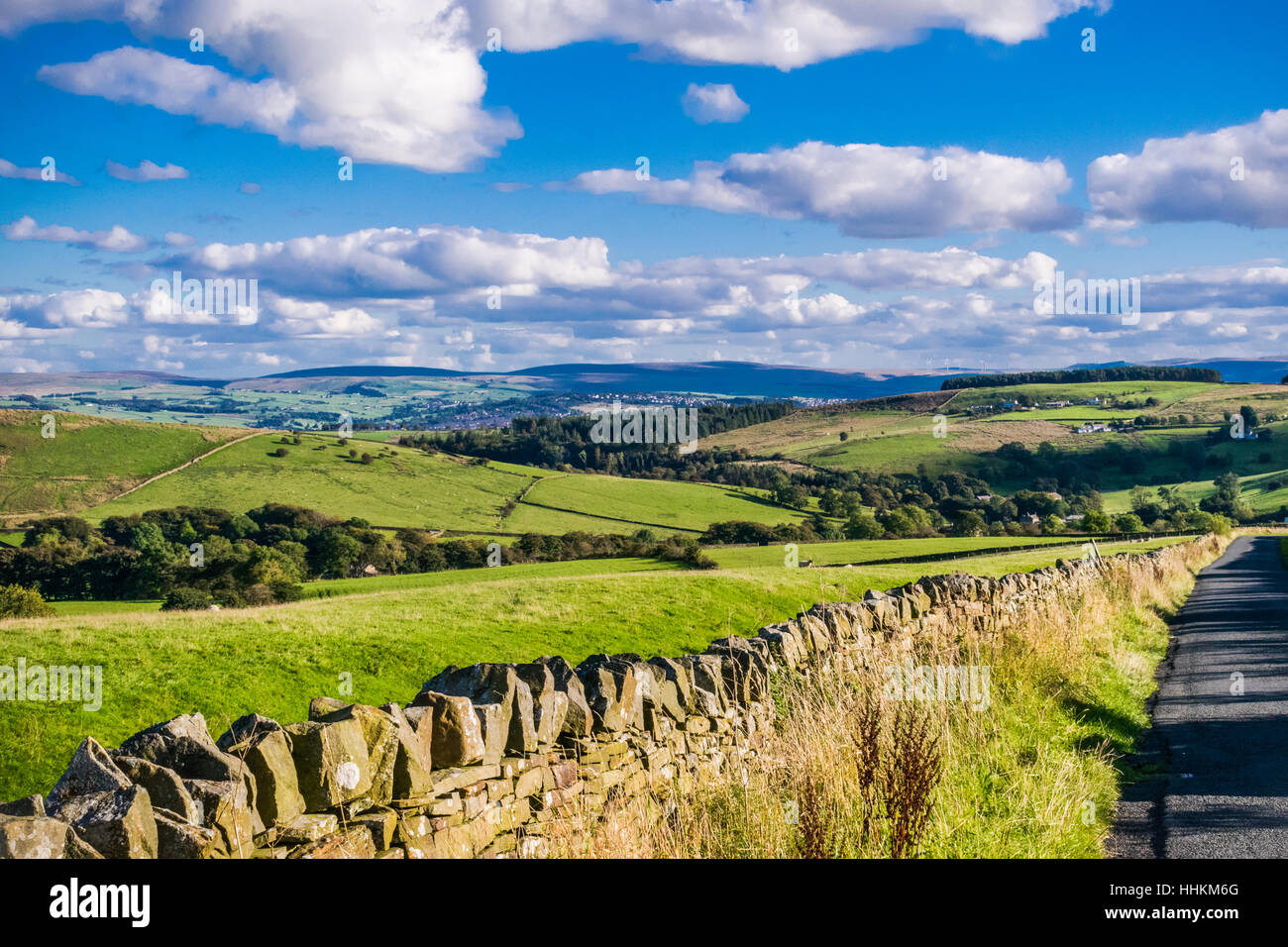 English countryside road in summer, Lancashire, Forest Of Bowland ...