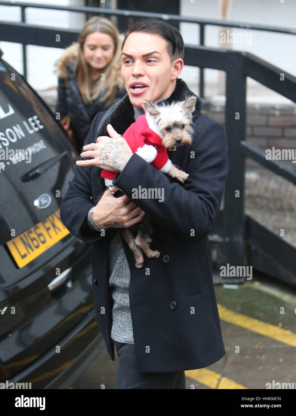 Bobby Norris and his dog outside ITV Studios Featuring: Bobby Norris ...