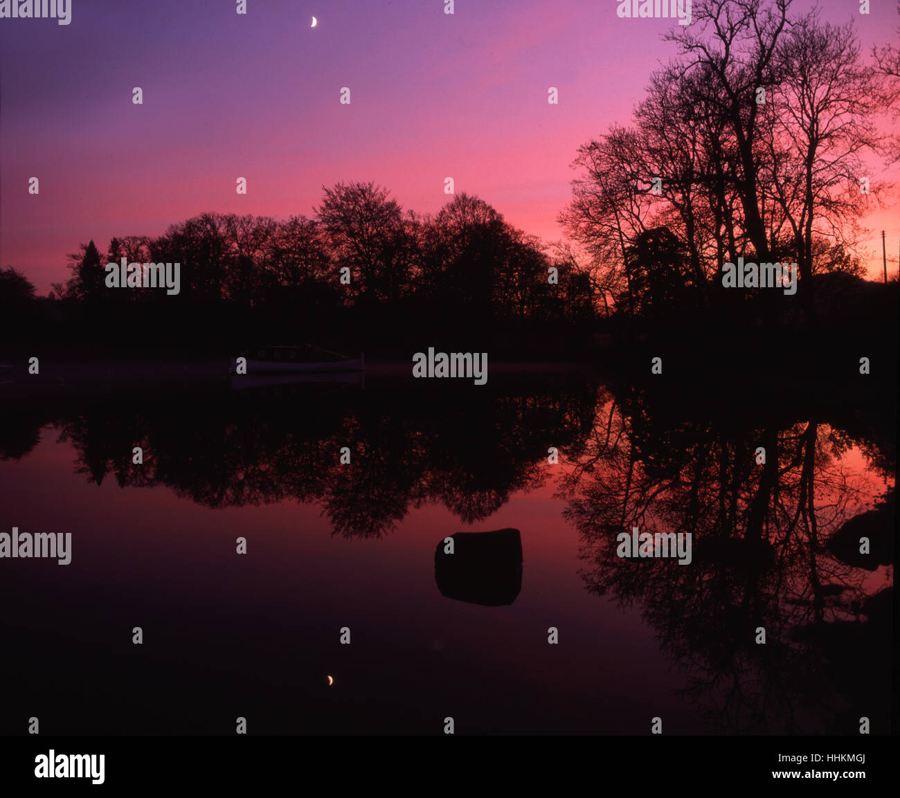 Sunset afterglow over Loch Lomond, Dumbartonshire Stock Photo - Alamy
