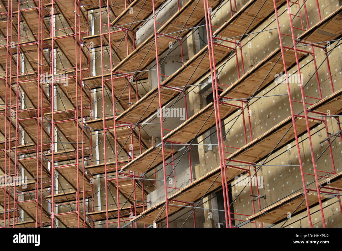 Scaffolding On Apartment Building Stock Photo - Alamy