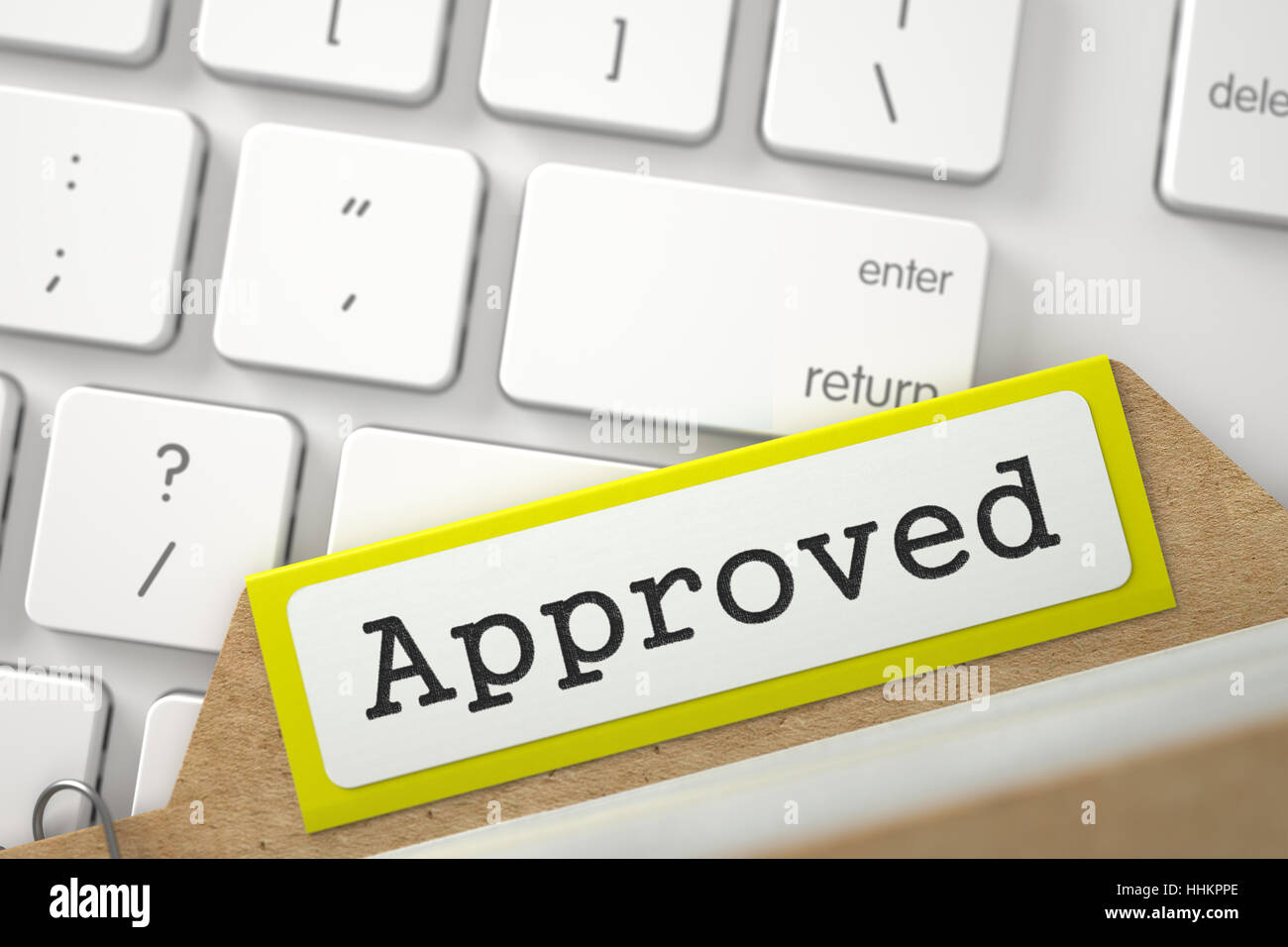 Folder Register with Inscription Approved. 3D Stock Photo - Alamy