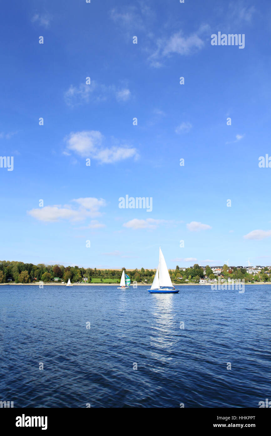 artificial lake, yacht, sailing boat, sailboat, dam, rowing boat, boat ...
