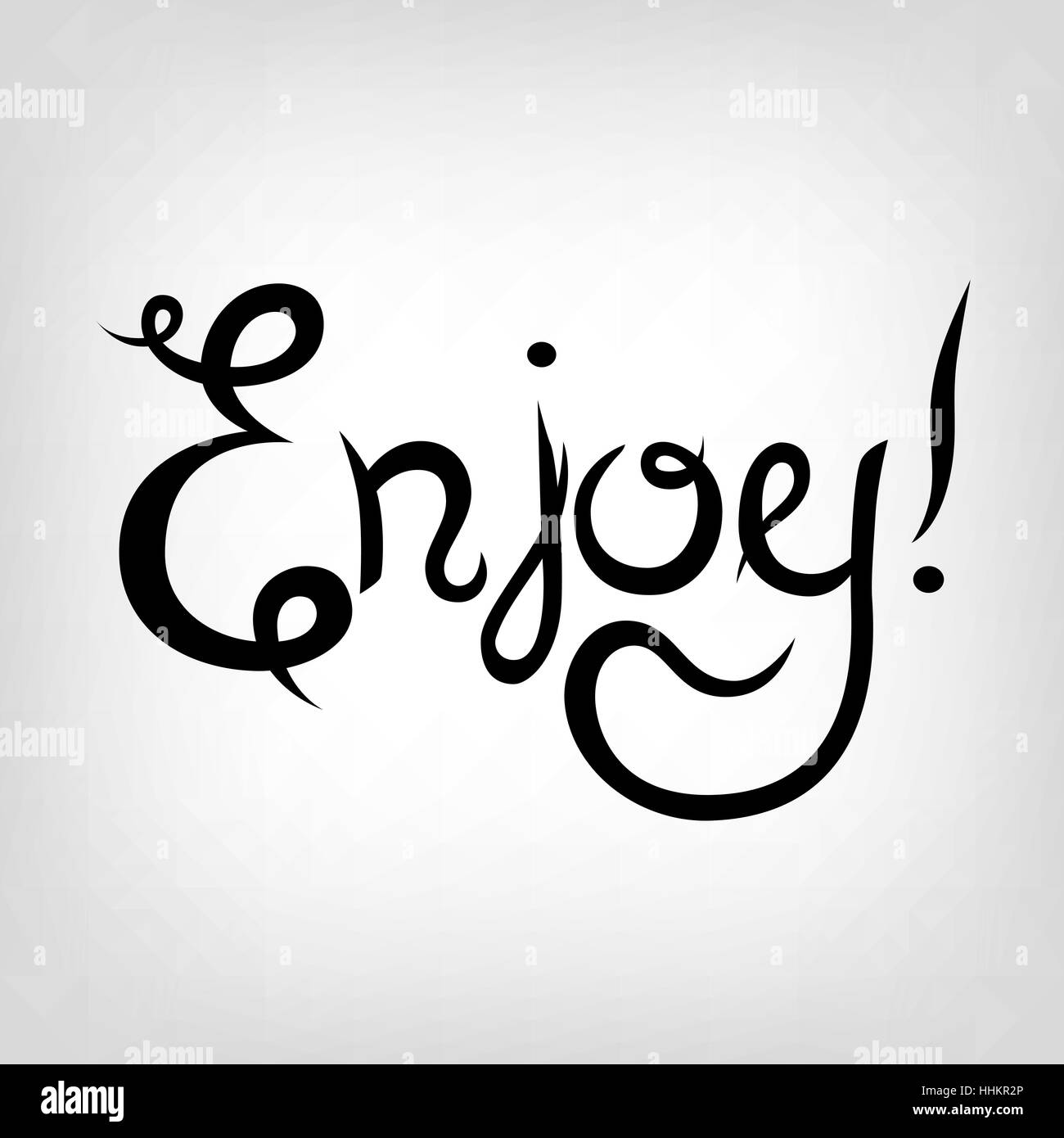 Vector Hand-drawn cute Lettering. Enjoy. Black letters Stock Vector ...