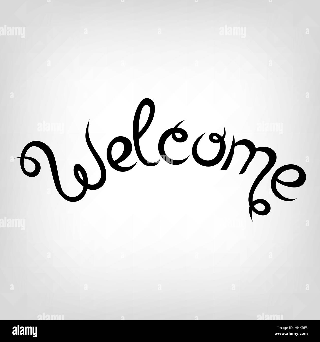 Vector Hand-drawn cute Lettering. Welcome. Black letters Stock Vector ...