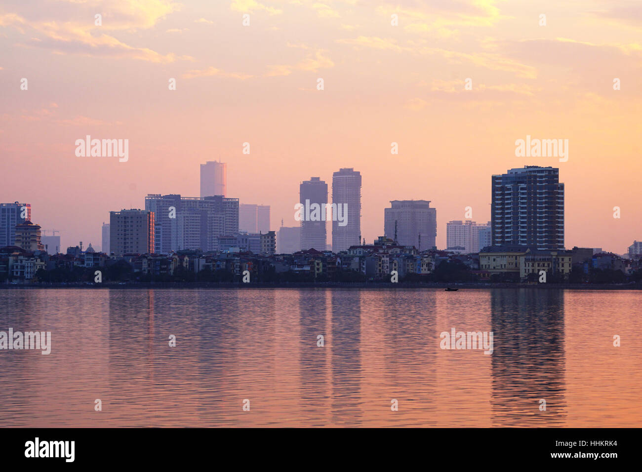 Sunset on west lake (Ho Tay), Hanoi, Vietnam Stock Photo - Alamy
