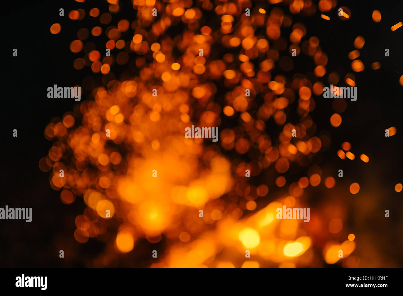 fire in nature . bokeh from the fire . blurred backgrounds . Space ...